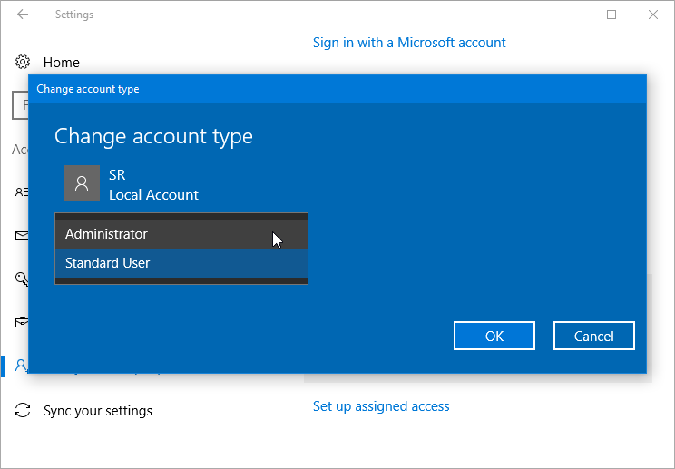 How to Change Account Type in Windows 10 - convert account type
